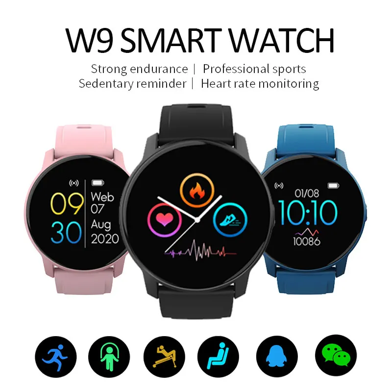 2021 W9 Bluetooth Calls Smart Watch Men Women Waterproof Smartwatch MP3 ...