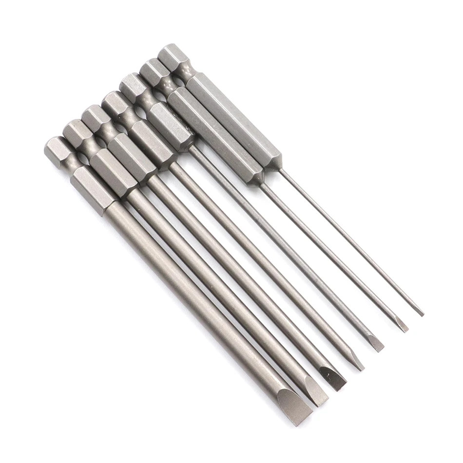 7pcs-100mm-flat-blade-screwdriver-bit-S2-alloy-steel-electric ...
