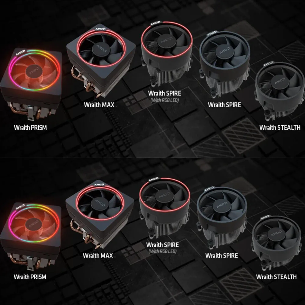 Para amd ryzen prisma wraith ventilador refrigerador original novo 4 ...