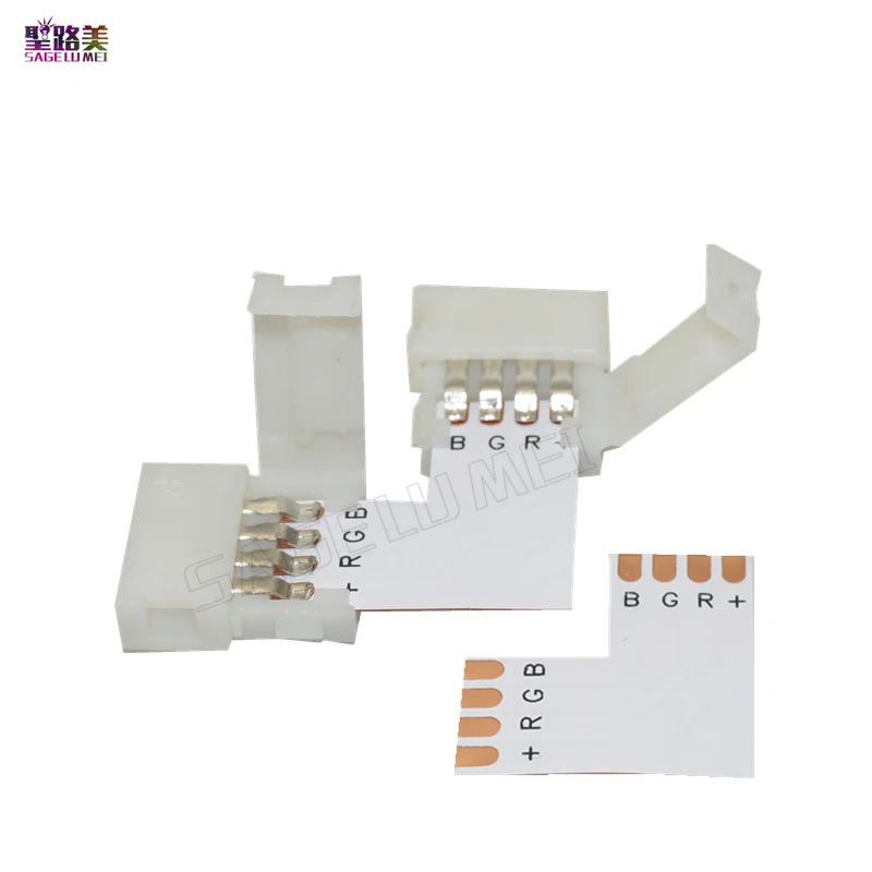 10set 2pin 3pin 4pin 5pin LED Connector L Shape For connecting corner ...