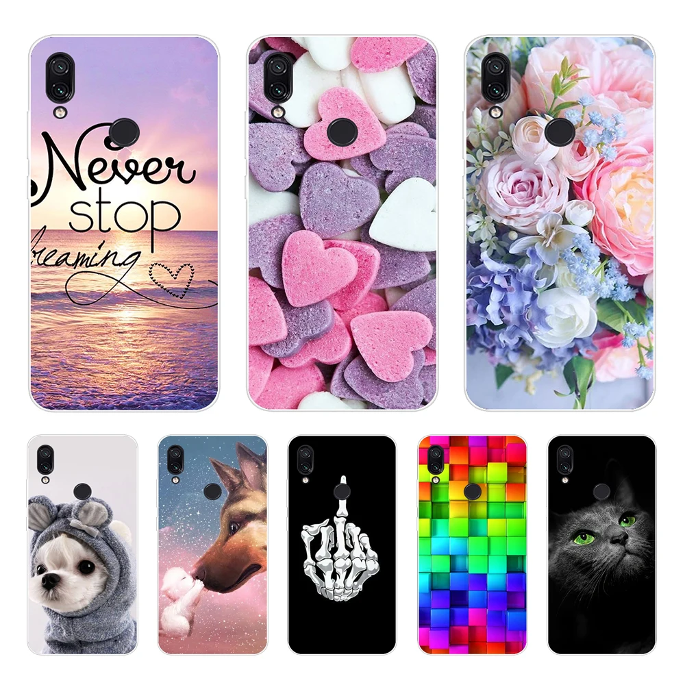 For xiaomi Redmi Note 7 Case Silicone Painting Soft TPU For xiaomi ...