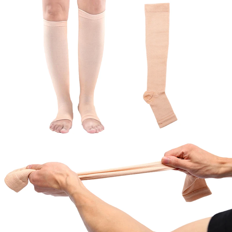 Open Toe Knee High Compression Stockings 1 Pair - Stockings - AliExpress