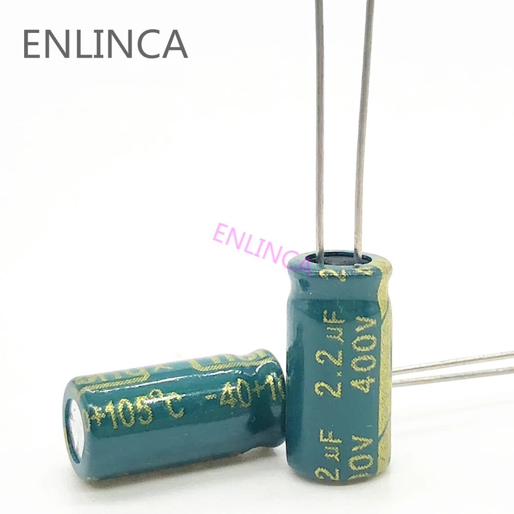 50pcs/lot 2.2UF 400V 2.2UF aluminum electrolytic capacitor size 6*12 ...