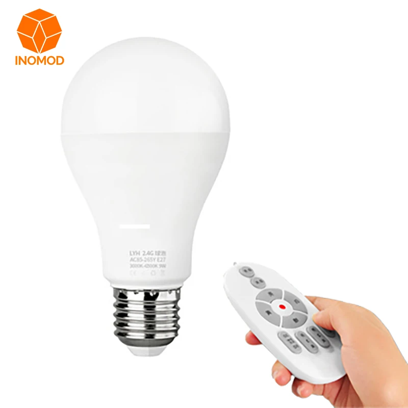 E27 Wireless Remote Control LED Bulb Dimmable 6W 9W 12W Stroboscopic ...