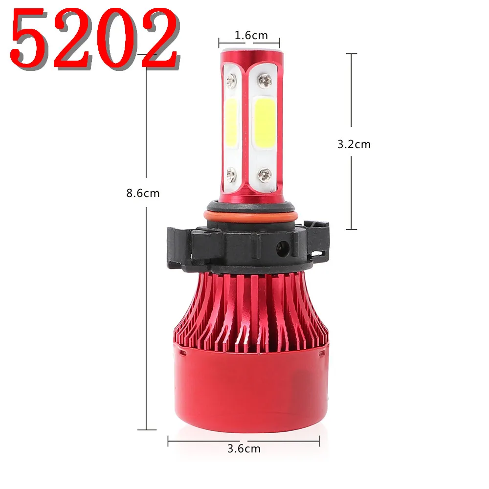 2PCS 4-side bulb Headlight kit H4 H7 LED 5202 H11 9007 H13 9005 9006 ...