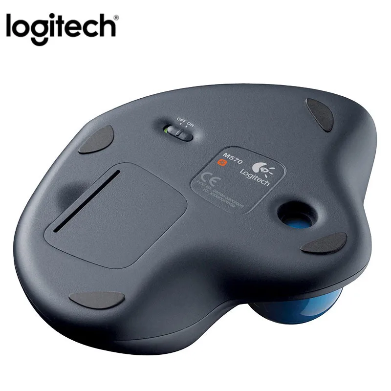 100% Original Logitech M570 2.4ghz Wireless Trackball Mouse Ergonomic ...