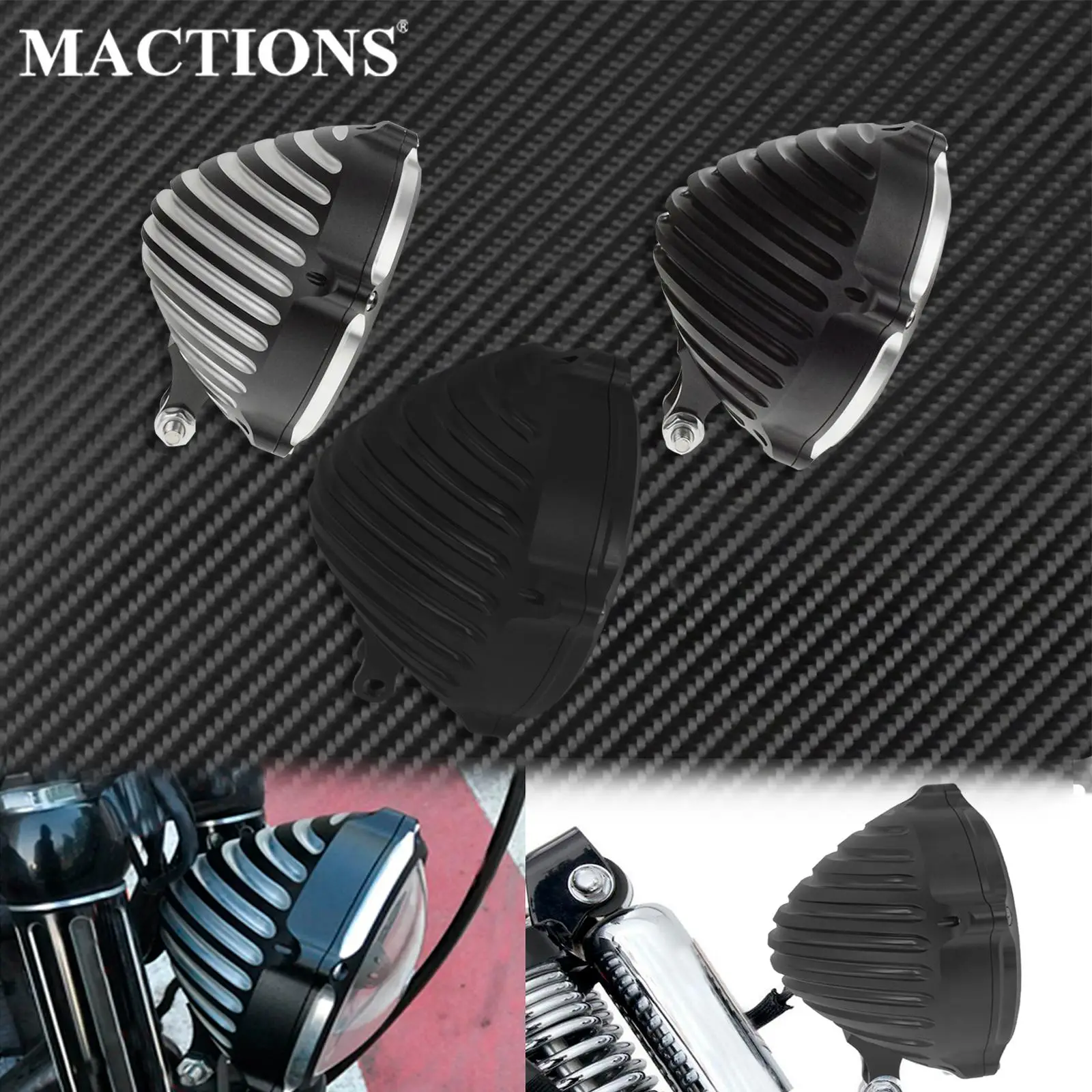 5.75'' Motorcycle Headlight Cover With Bottom Mount Configuration CNC ...