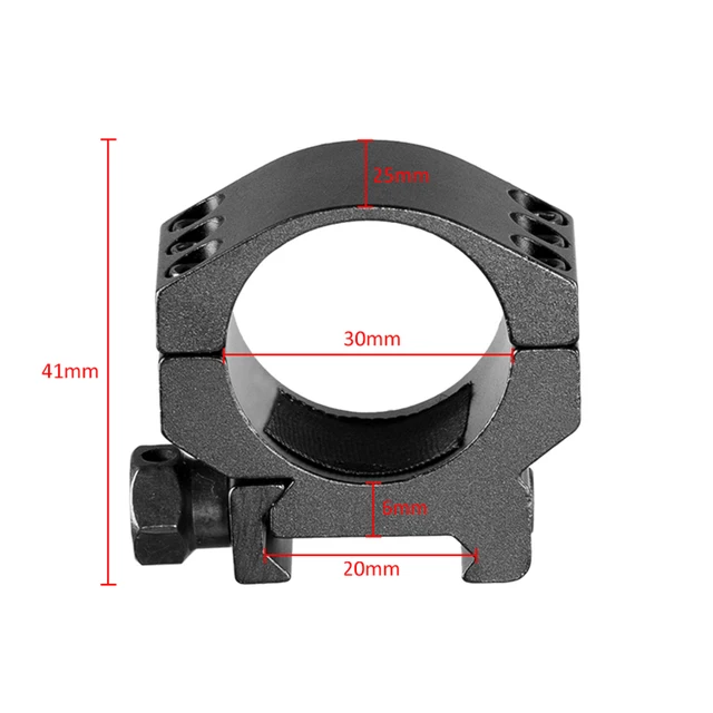 Scope Mount 30mm Ring Heavy Duty Low Profile 6 Bolts 20mm Weaver Picatinny Rail w/ Hex Wrench ...