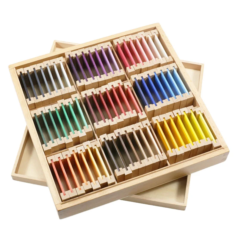 63Pcs Montessori Sensorial Color Tablets 3rd Boxes with Lids Containing ...