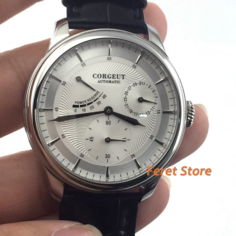 Corgeut-40mm-New-Men-s-Top-Mechanical-Watch-stainless-silvery-Case ...