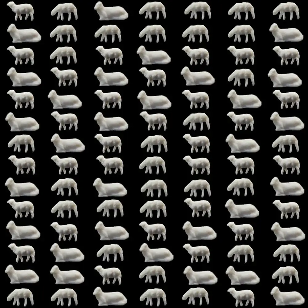 100pcs-Model-Trains-N-Scale-1-160-Unpainted-Model-Sheep-White-Farm ...