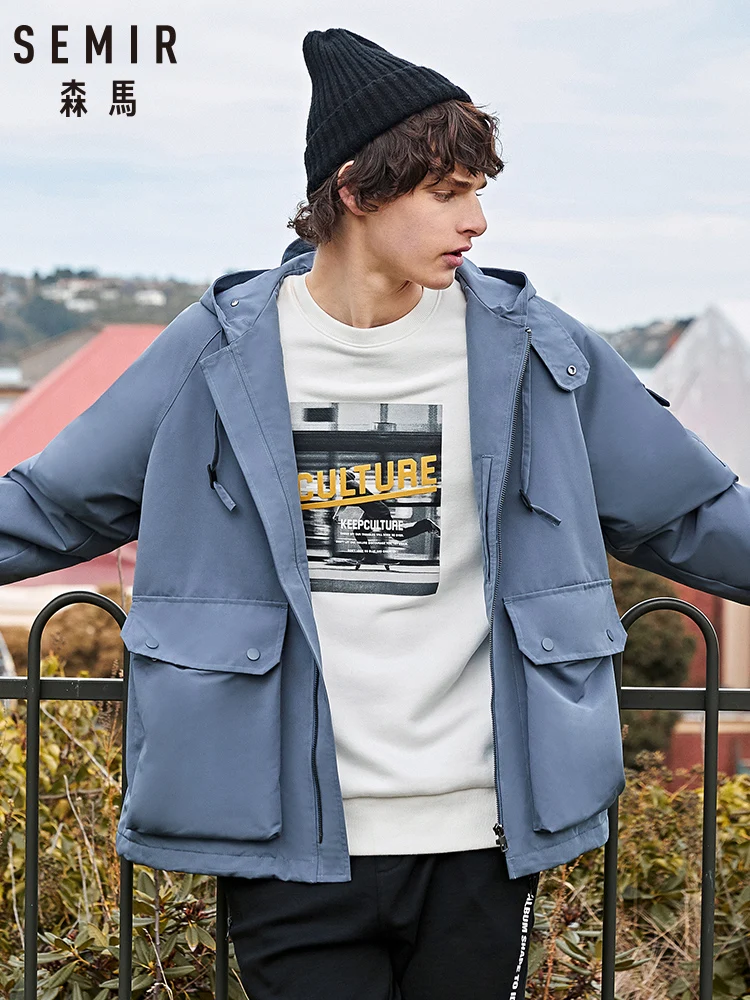 SEMIR Jacket men 2019 winter new hooded loose coat tops oversize ...