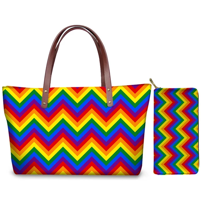 Rainbow Striped Handbag & Wallet Set (Various Designs) - Queerks™