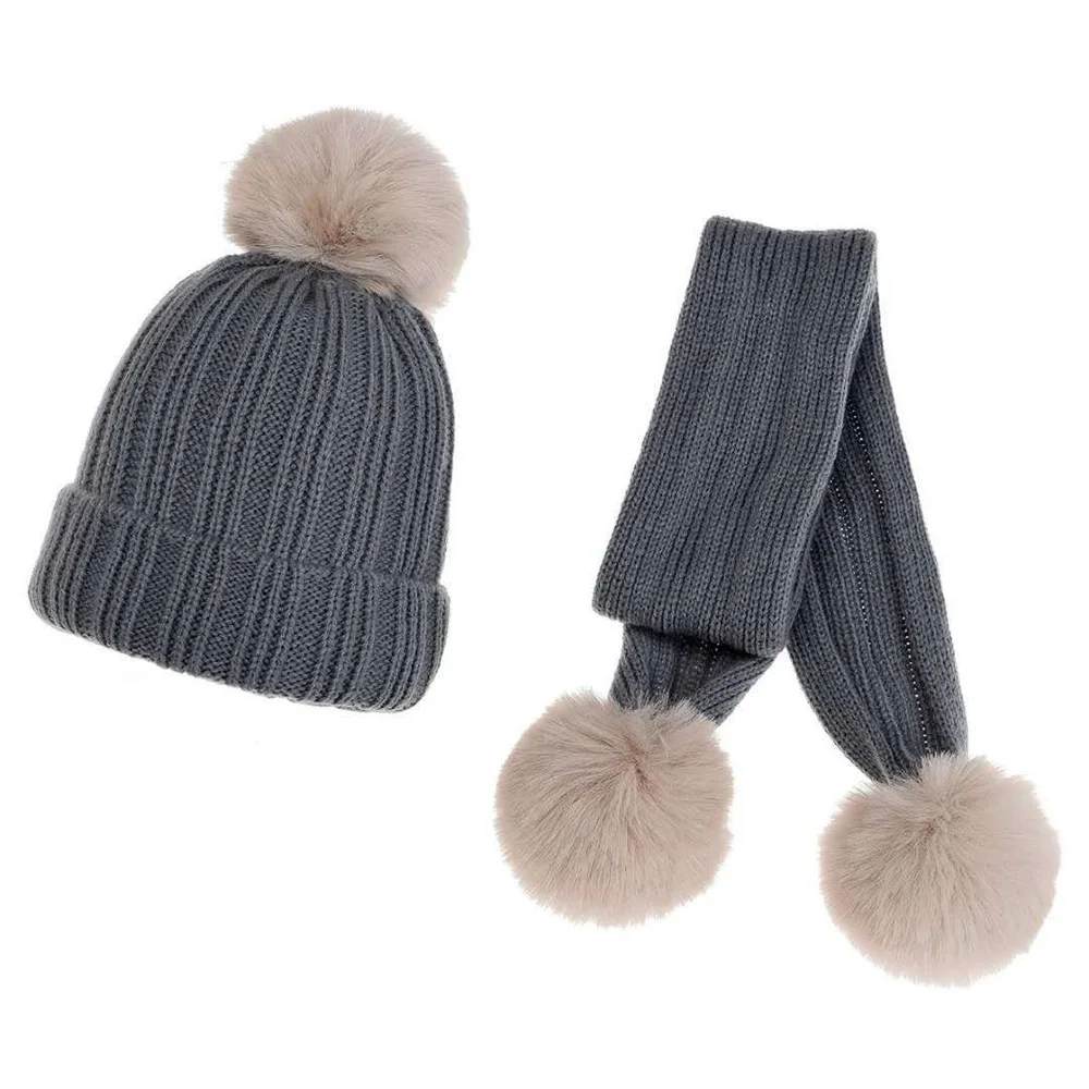 Gorro de invierno para niños, gorro sólido con pompón, bonito gorro ...