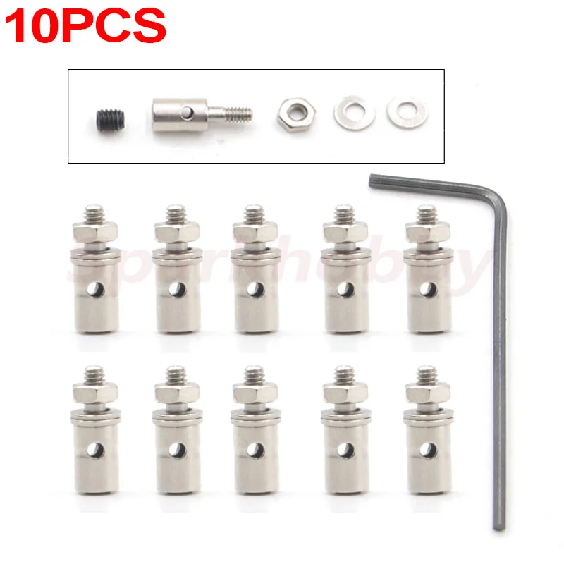 10PCS 1.3mm 1.8mm 2.1mm Push rod connector stopper metal quick adjuster ...