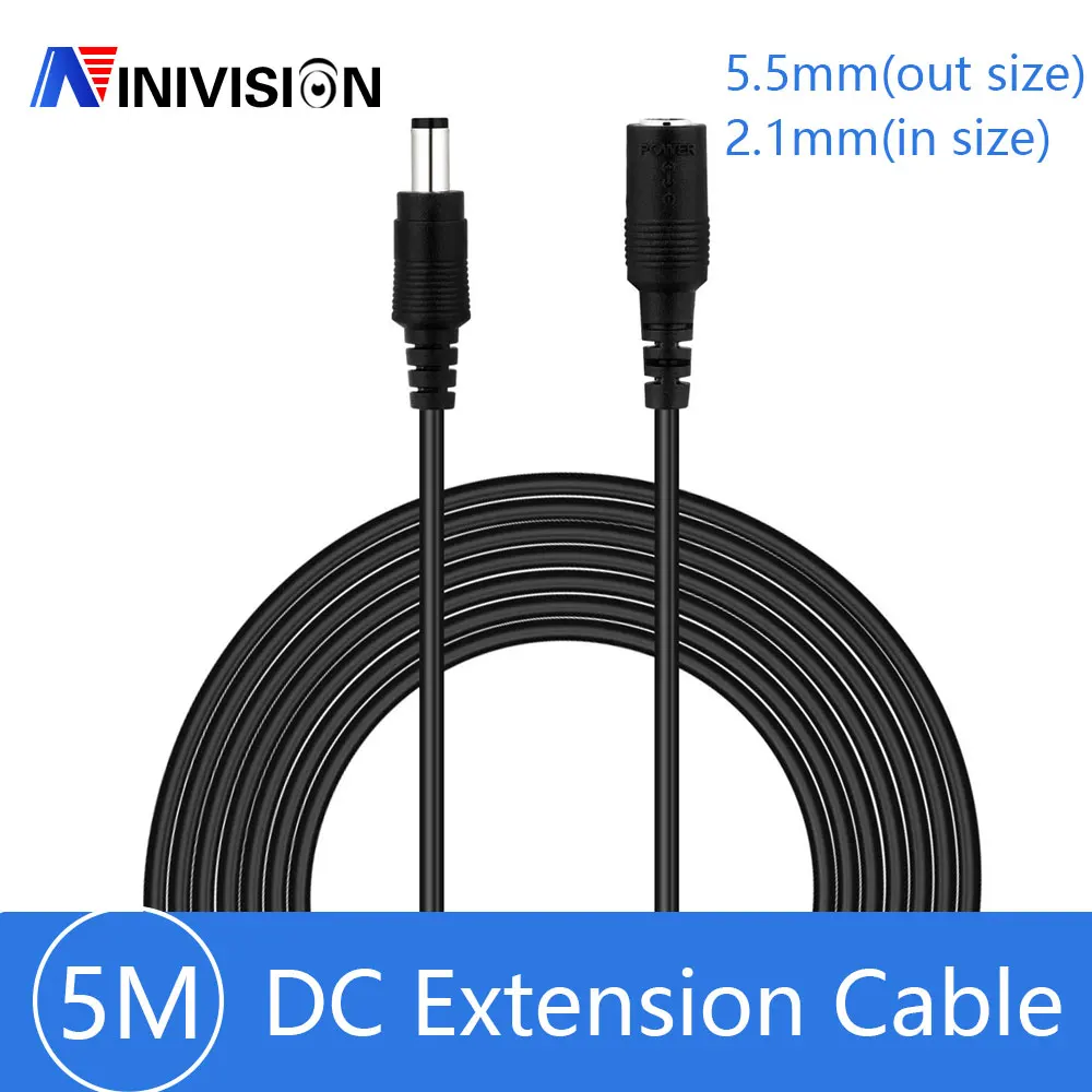 5-Meters-DC-12V-Power-5M-Extension-Cable-5-5mmx2-1mm-DC-Plug-For-CCTV ...
