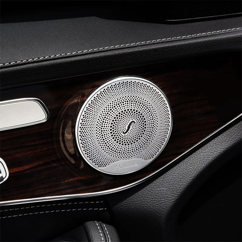 1pieces stainless steel Burmester car audio speaker door trim covers ...