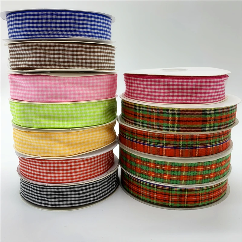 5yards-lot-25mm-Plaid-Ribbon-Grid-Printed-Ribbon-For-Home-Wedding ...