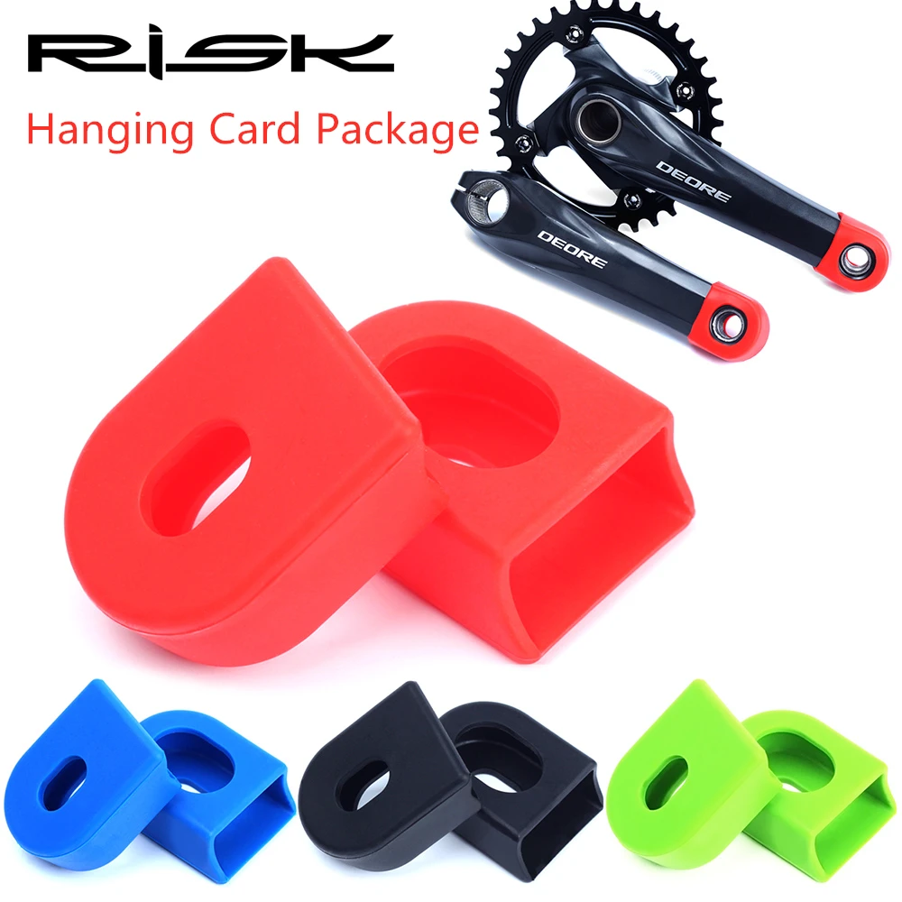 Risk 자전거 크랭크 프로텍터 커버 실리카 젤 레이스 페이스 크랭크 부츠 실리콘 보호 슬리브 프로텍터 크랭크셋 보호 케이스