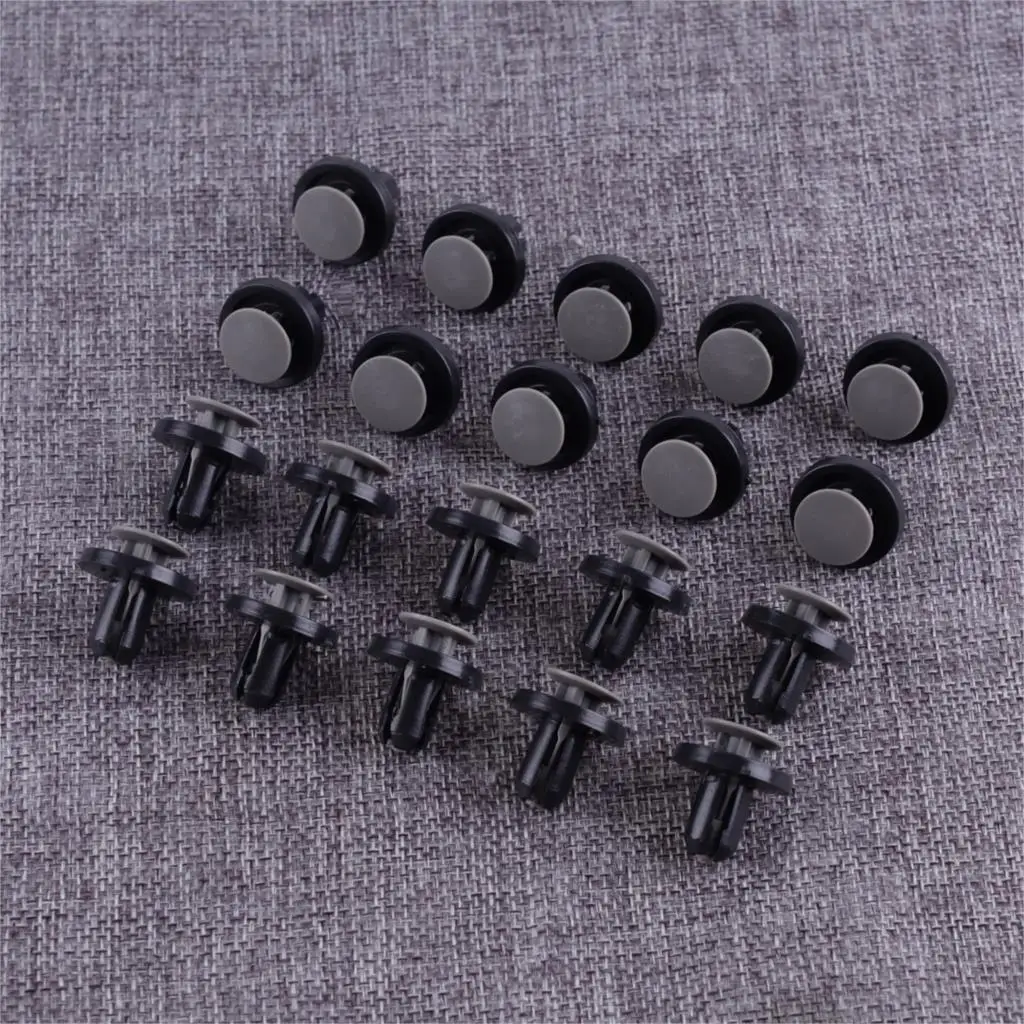 DWCX 20pcs 9mm Plastic Car Bumper Clip Engine Under Cover Push Type ...