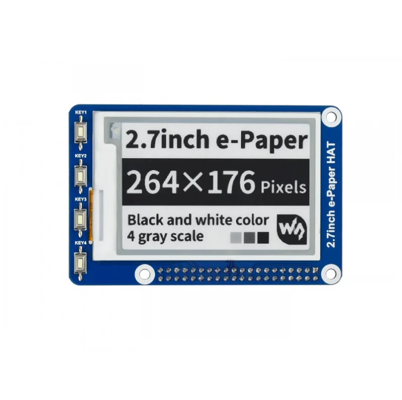 Waveshare 2.7inch E Ink display HAT for Raspberry Pi 2B/3B/3B+/Zero ...
