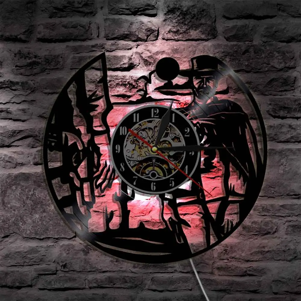 Wild-West-Sunset-Cowboys-Landscape-Wall-Decor-Wall-Clock-Western-Rodeos ...