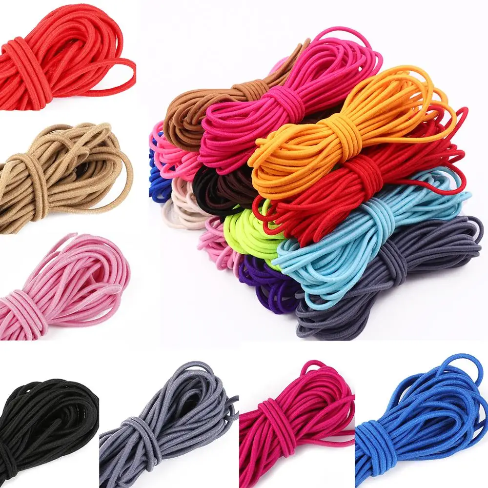 5m/bag 2/2.5mm Round Elastic Thread Cord Rope Rubber Band Elastic Bands ...