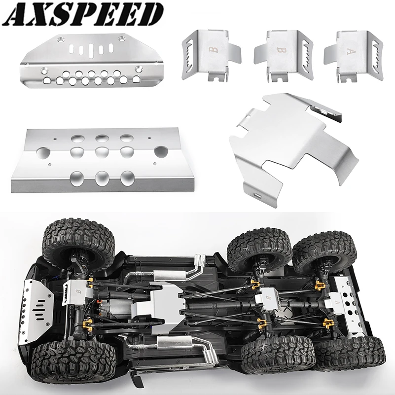 AXSPEED-Stainless-Steel-TRX6-Chassis-Armor-Axle-Protector-Skid-Plate ...
