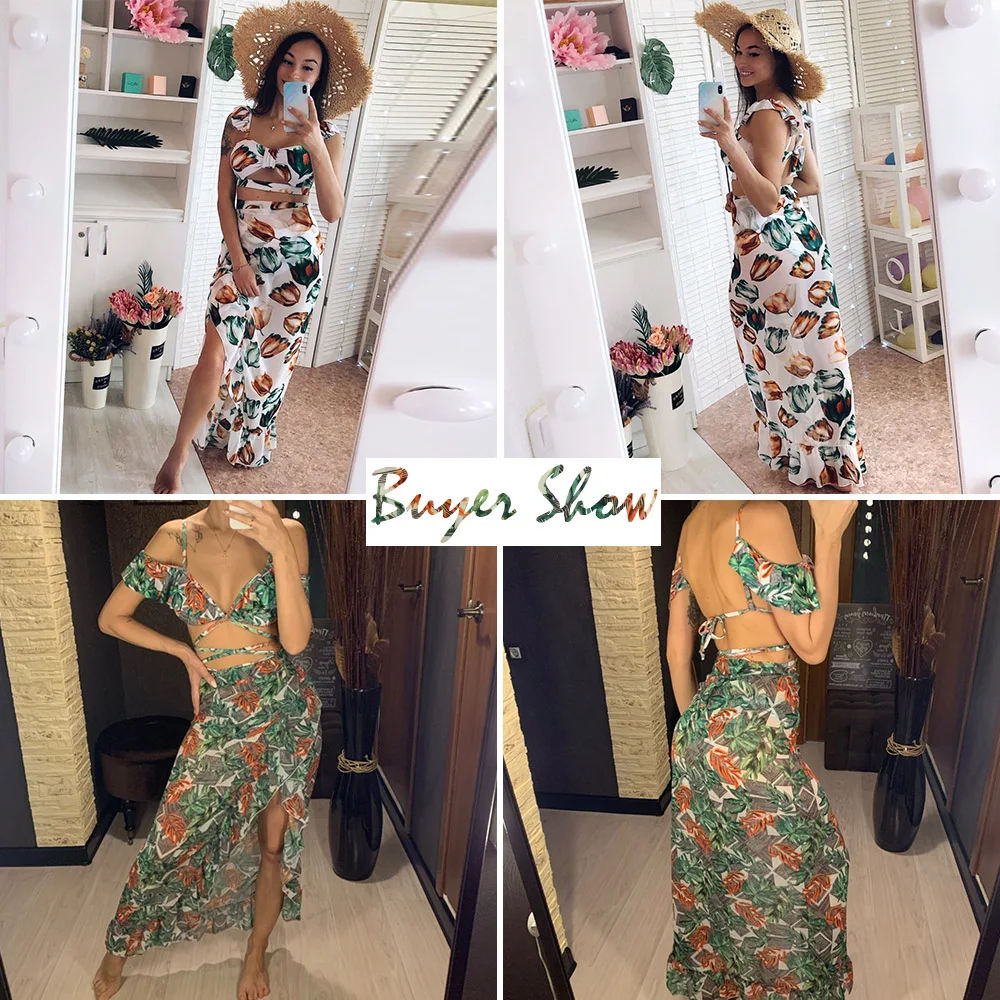 Beach Dress Backless Tunic Floral Print JKP4312