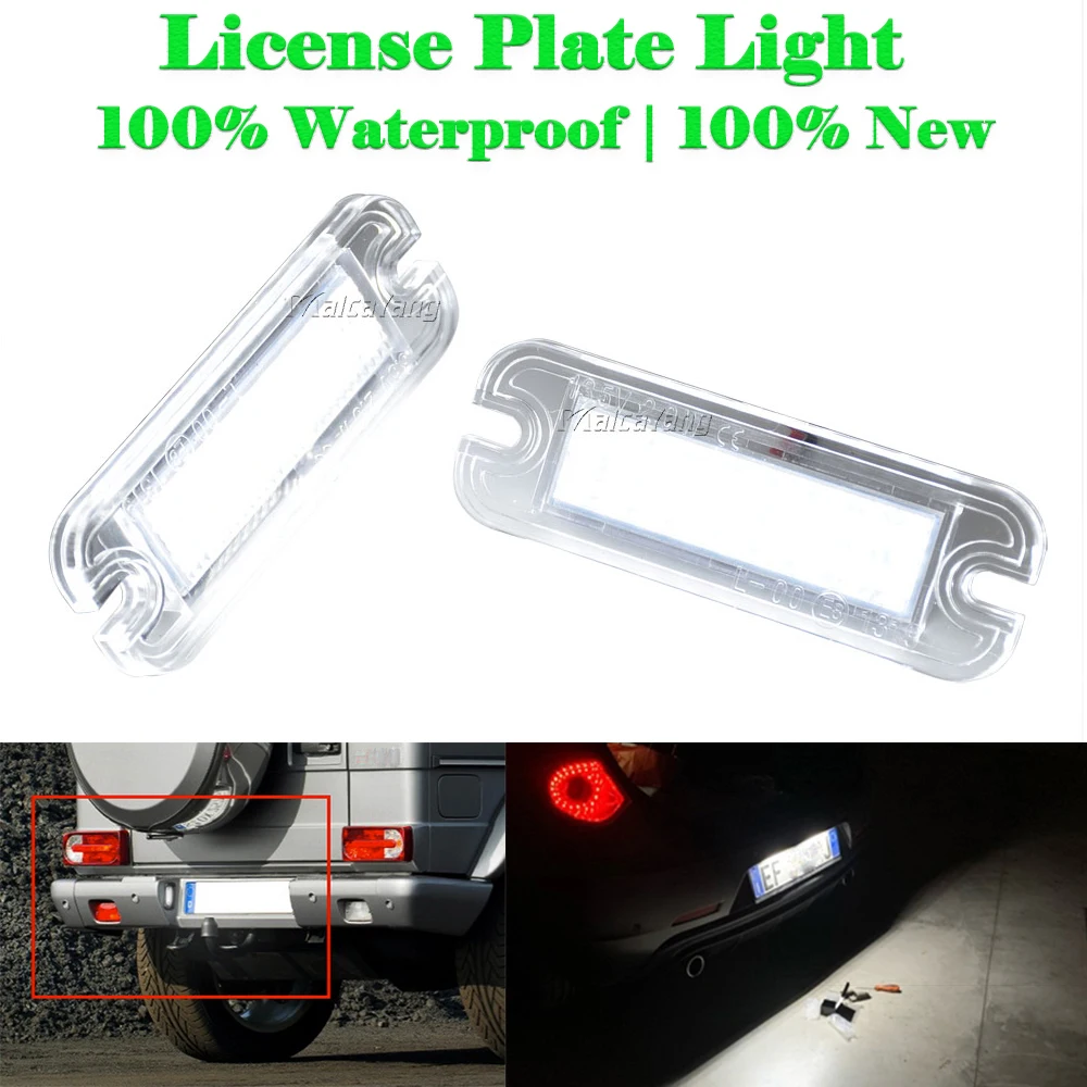 2Pieces White License Plate Light LED For Mercedes Benz W463 G Class ...