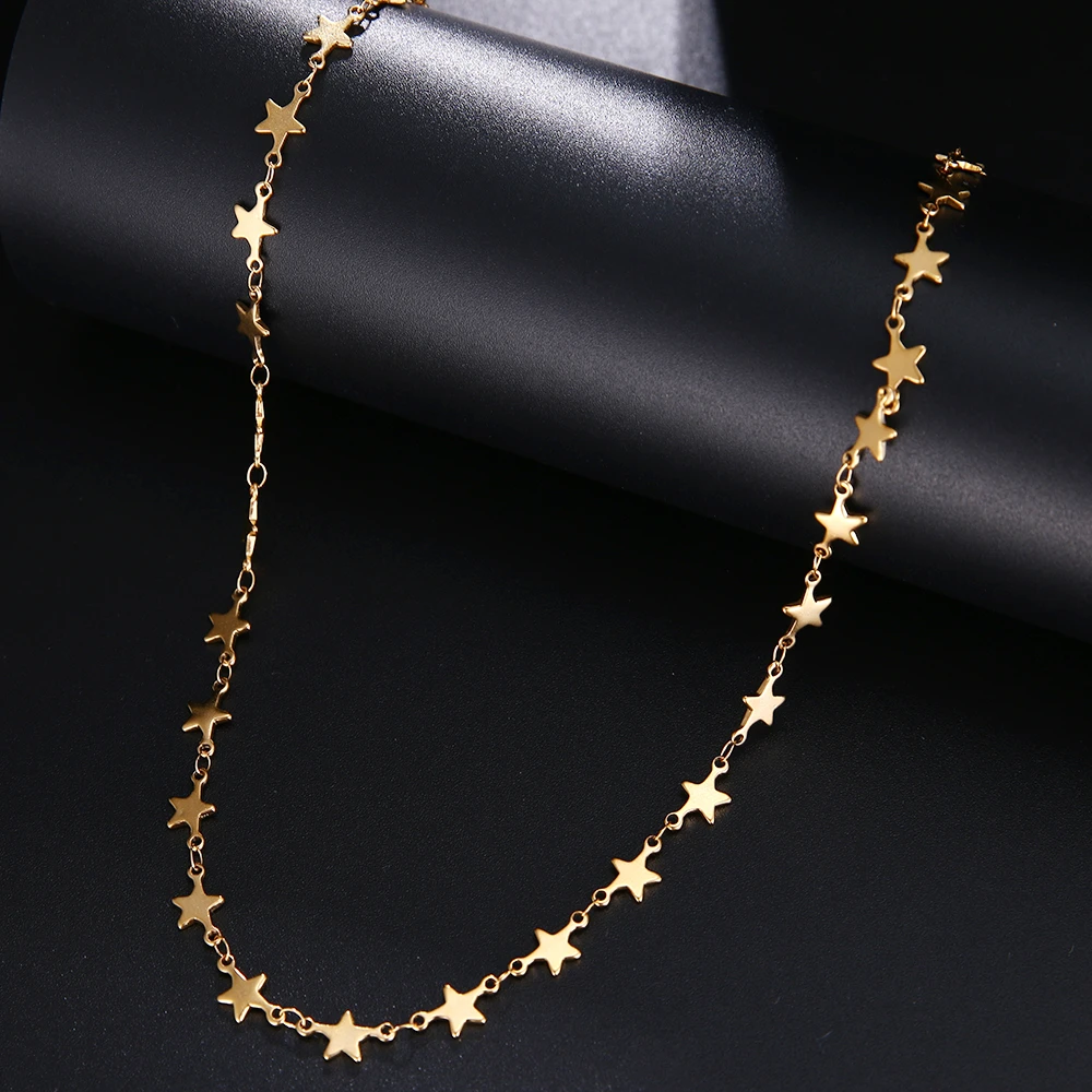CACANA Stainless Steel Chain Necklace For Man Women Gold Silver Color ...