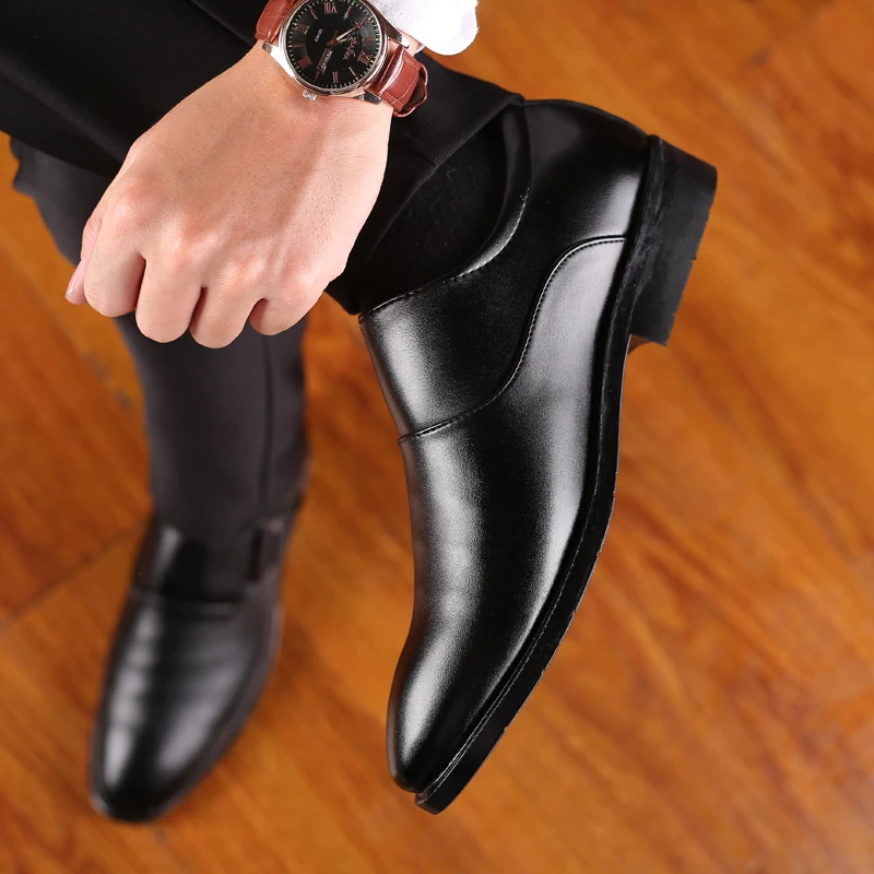 Men Formal Shoes Gentlemen Slip on Office Shoes Fashion Designer ...