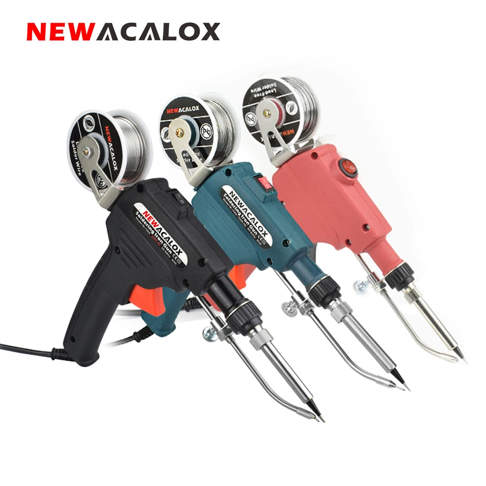 NEWACALOX 110V/220V 60W Automatically Send Tin Gun Hand-held Soldering ...