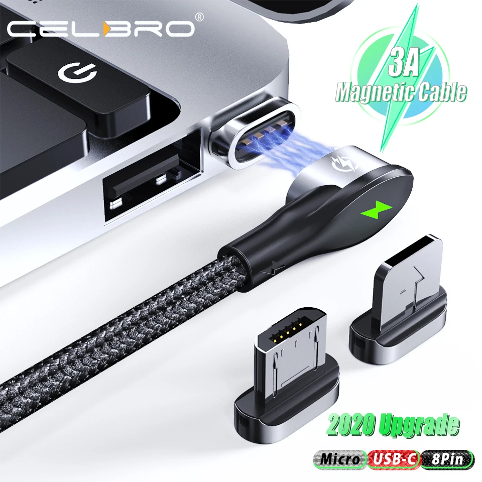 Cable magnético de carga rápida para móvil, Cable Micro usb tipo C de 3A para Samsung, Xiaomi ...
