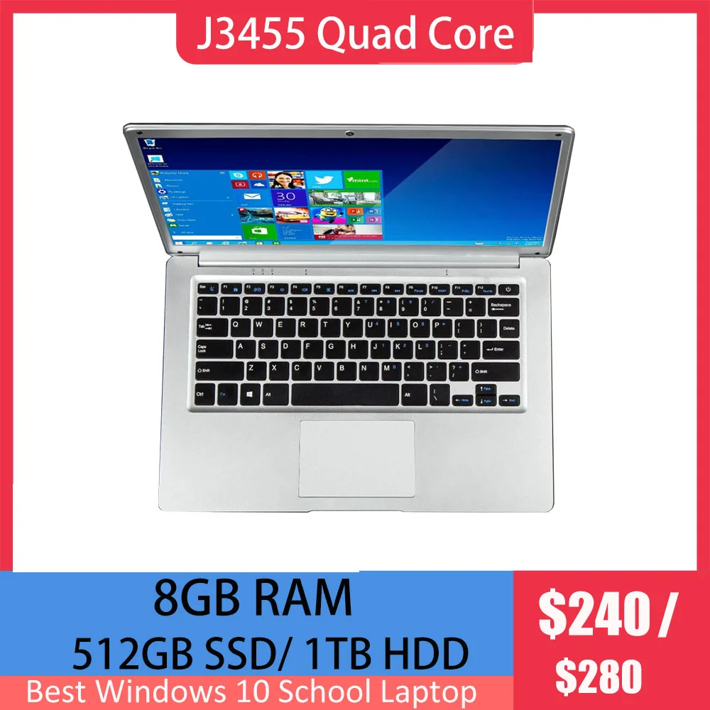 14 Inch Laptop Windows 10 Pro 8GB RAM 256GB 512GB SSD or 1TB HDD 1920* ...