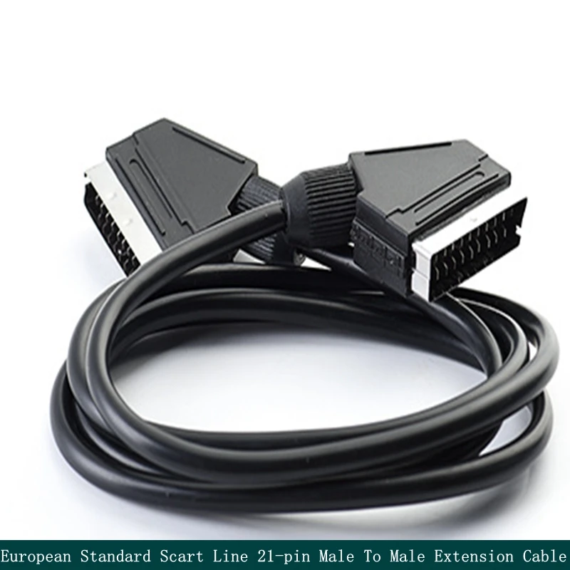 European Standard Scart Line 21-pin Male To Male Extension Cable Broom ...