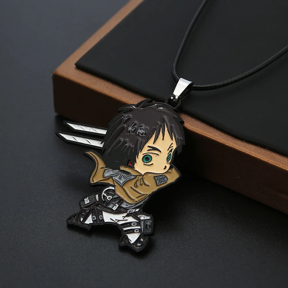 Anime Attack on Titan Necklace Eren Jaeger Figures Pendant Metal ...