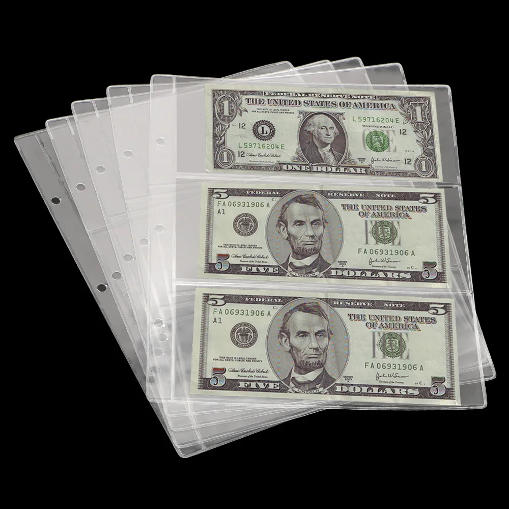 5PCS-3-Slot-Paper-Money-Collection-Album-Portable-Paper-Money ...