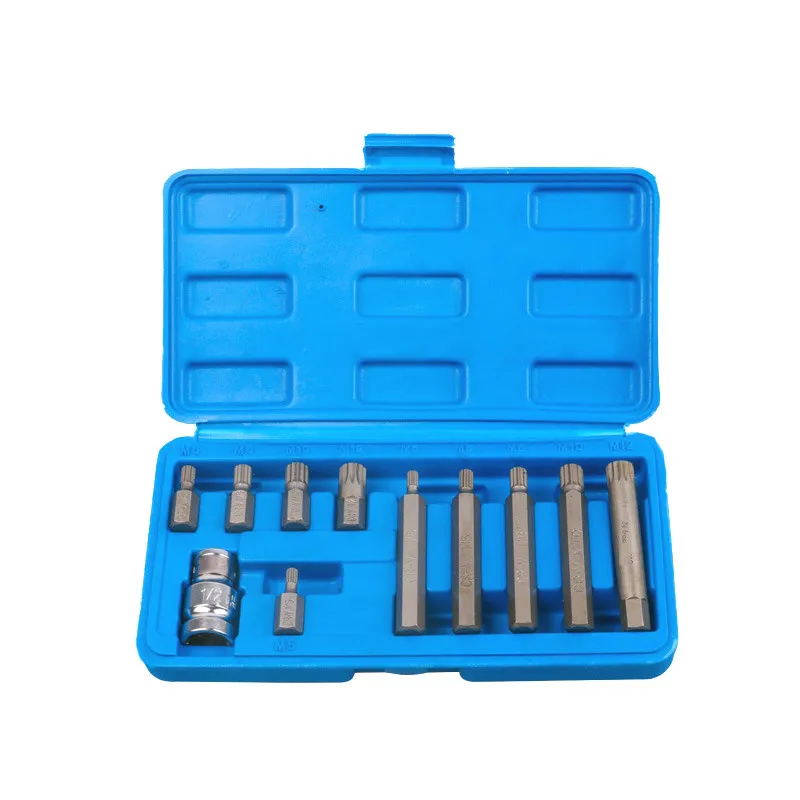 11PCS-Chrome-Vanadium-Steel-12-Point-Spline-Screwdriver-Bit-Set ...