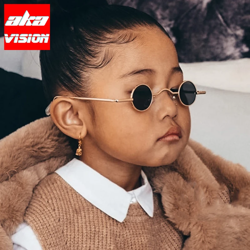 AKA-VISION-Punk-Round-Children-Sunglasses-2022-Luxury-Steampunk-Sun ...