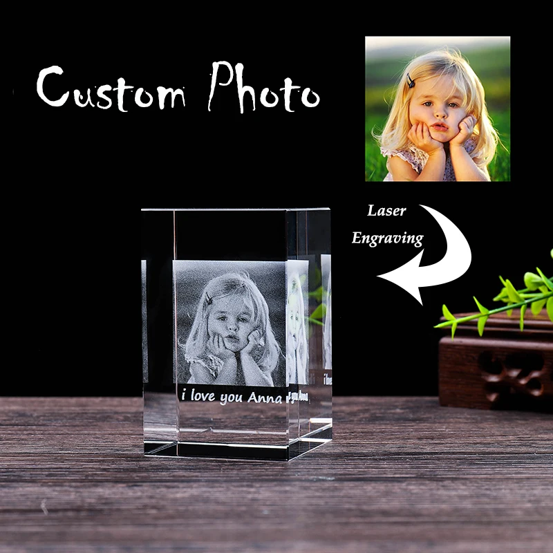 Personalized Custom Crystal Photo Frame Laser Engraved Your Image ...