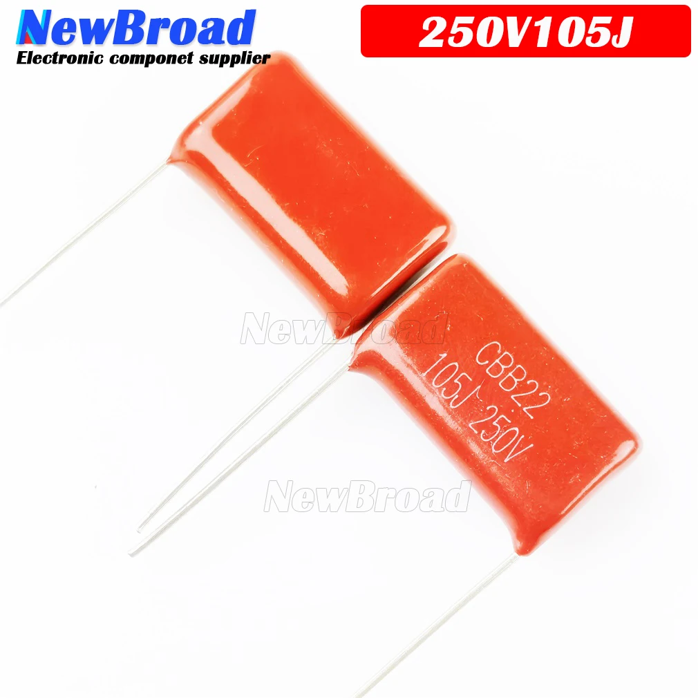 10PCS CBB22 Capacitance 250V105J 1UF 250V/105 105J250V 250V 105J Foot ...