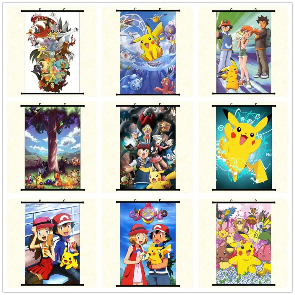 Pokemon Pikachu Anime Wall Scroll Painting Poster - KawaiiMerch.com