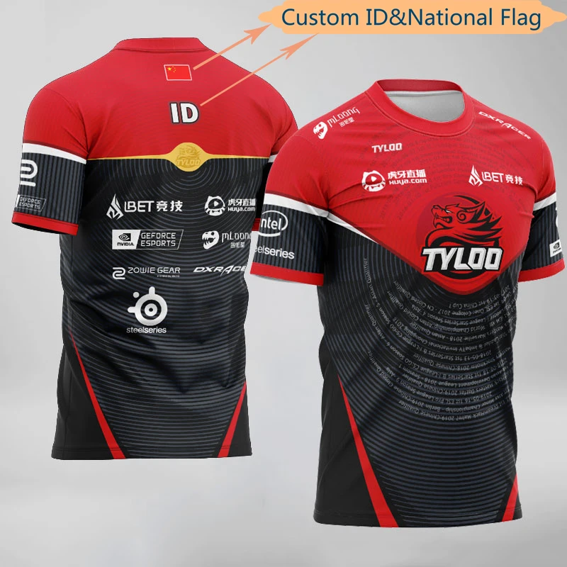 CSGO-DOTA-E-Sports-Player-Jerseys-Uniform-TYLOO-T-Shirt-Customized-ID ...