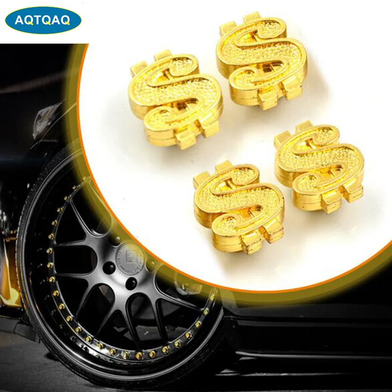 4Pcs/lot Universal Car Moto Bike Dollar Symbol Wheel Tire Valve Stem ...