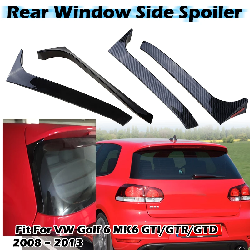 Rear Window Side Spoiler Diffuser Tail Fin Fit For Vw Golf 6 Mk6 Gti ...