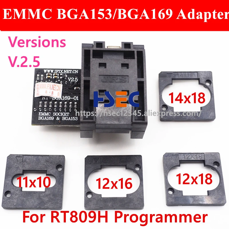 Original Free Shipping Rt-bga169-01 Bga169 / Bga153 Emmc Adapter V2.5 With 4pcs Bga Bounding Box ...