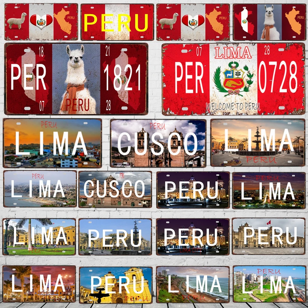 Licence Plate Poster | Home Decor | Plaques Signs - 【 】peru Vintage ...