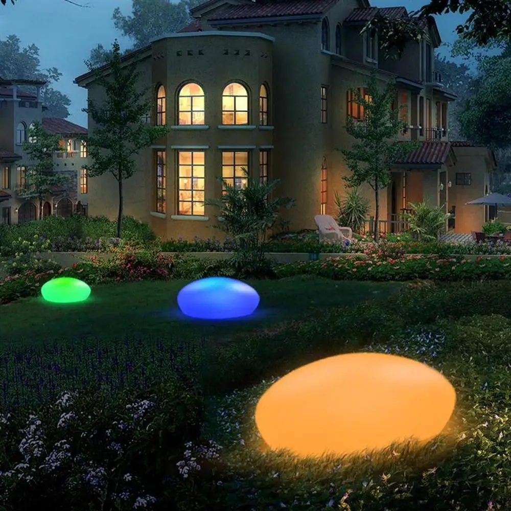 Solar-Garden-Lights-Glow-Cobble-Stone-Shape-Outdoor-Solar-Light ...