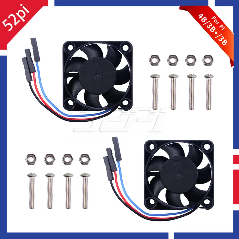 2-Set-DC-5V-Adjustable-Speed-40-40-10mm-3-Wires-Silent-Cooling-Fan-Heat ...